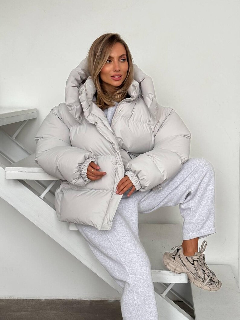 Blue Glossy Puffer Jacket, Boho, Long Coat, Winter Coat Women, Custom ...