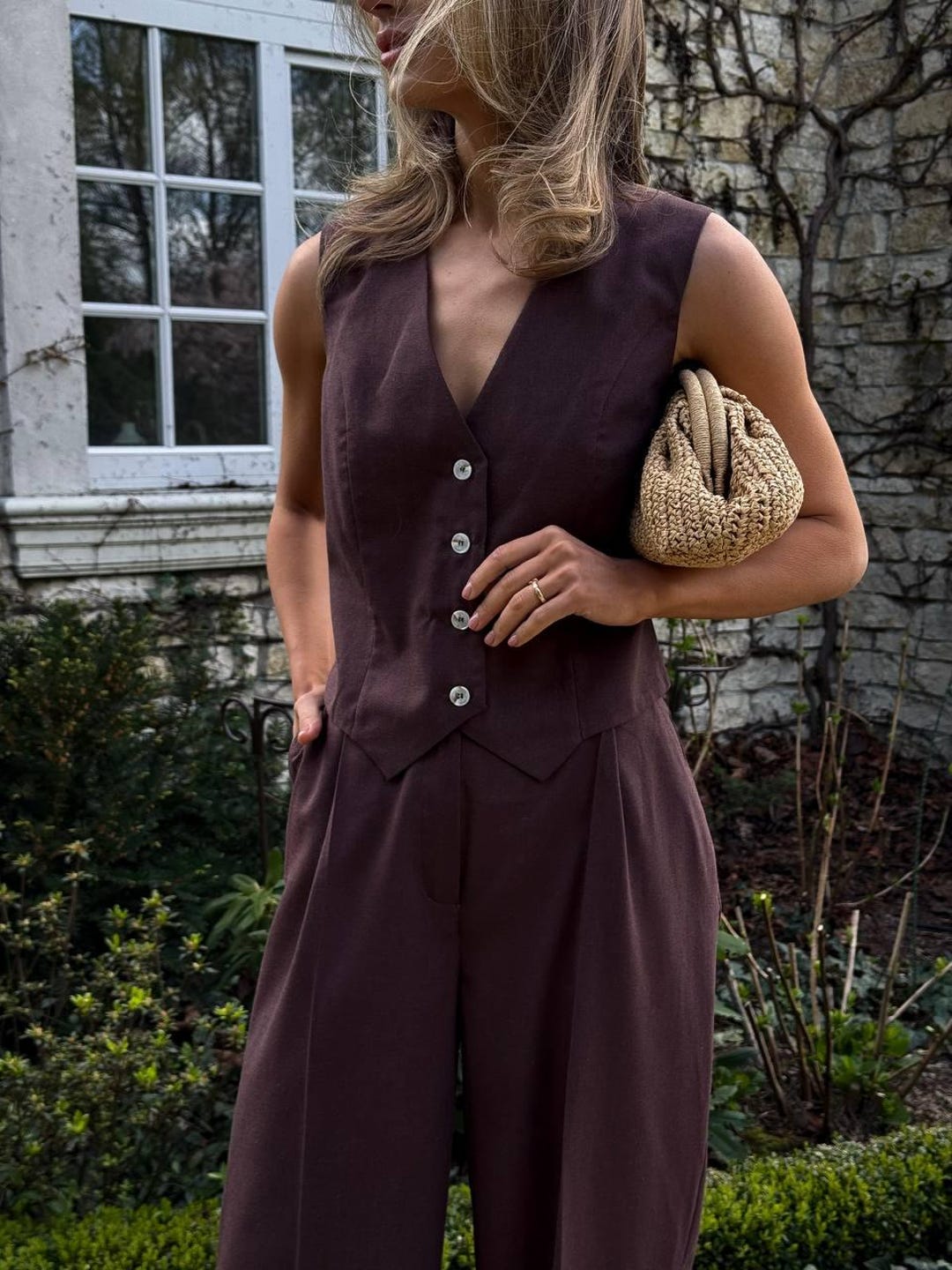 Wedding Guest Suit, Linen Suit, Women 2 Piece, Bridesmaid Suit, Linen ...