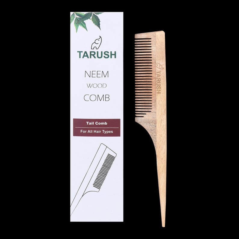 Neem Wood Tail Comb - Etsy