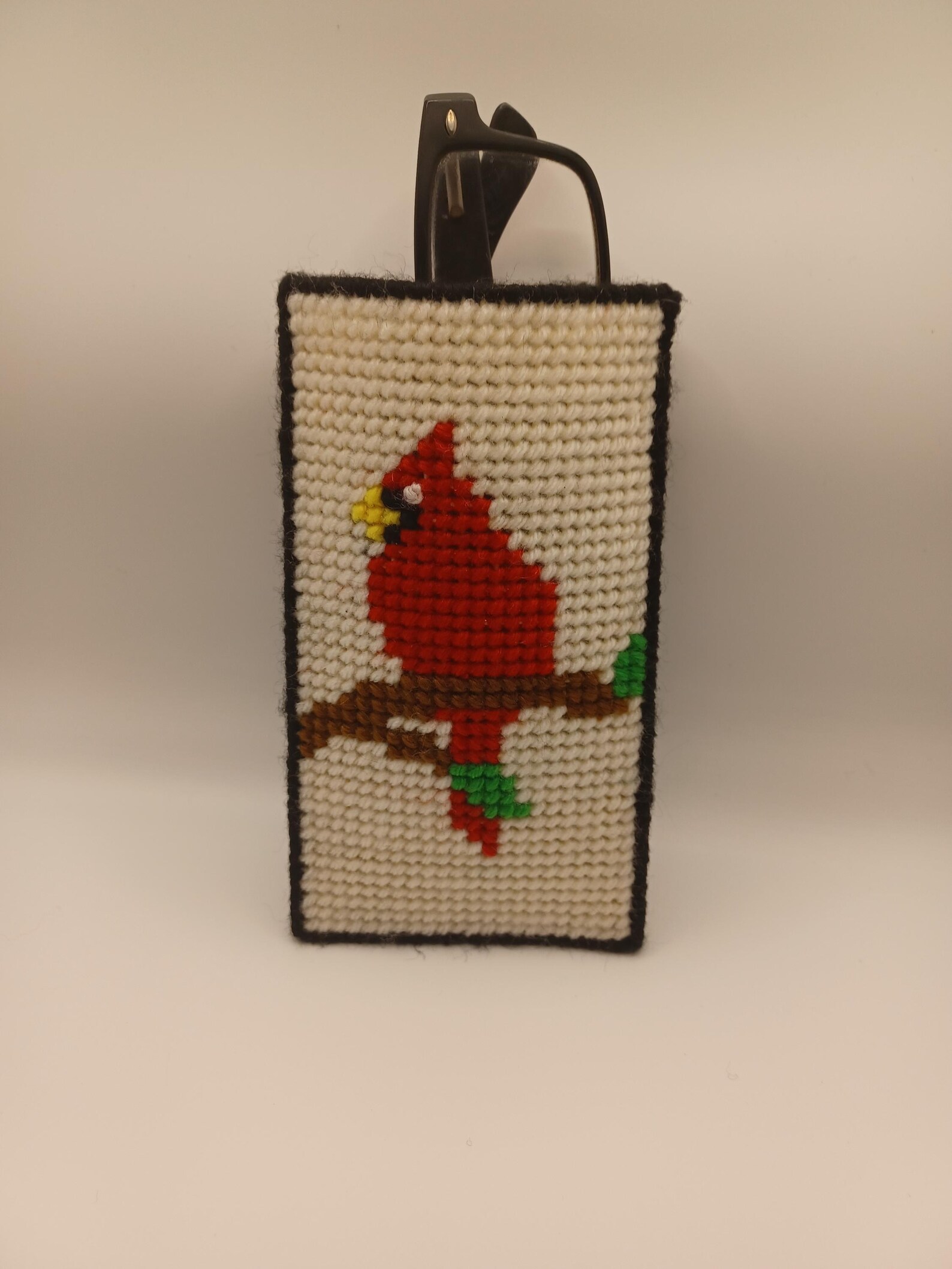 Vintage Handmade Plastic Canvas Eyeglass Case: USA Heart Flag Design - Etsy