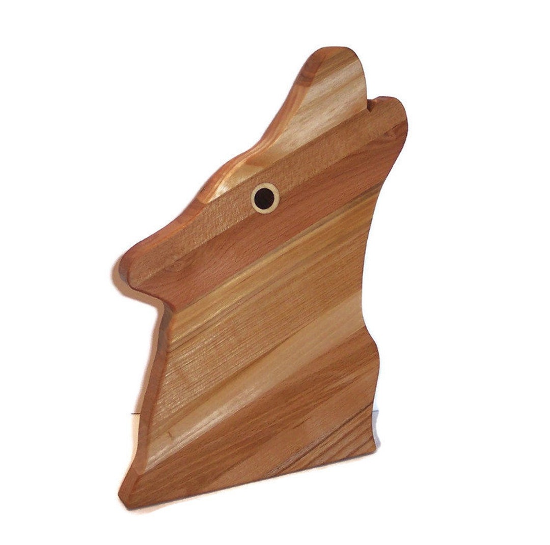 Howling Wolf Cutting Board Handcrafted From Mixed Hardwoods - Etsy