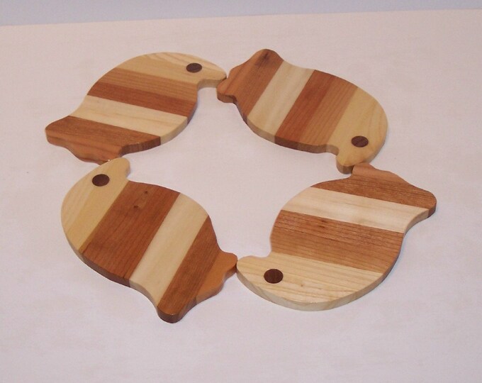 4 Piece Penguin Coaster Set - Etsy