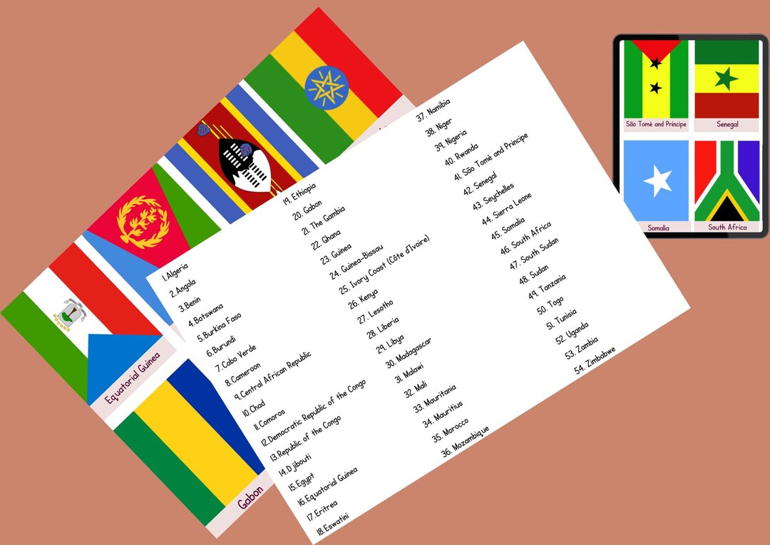 Educational Flashcards of 54 African Countries | Geography| Homeschool ...