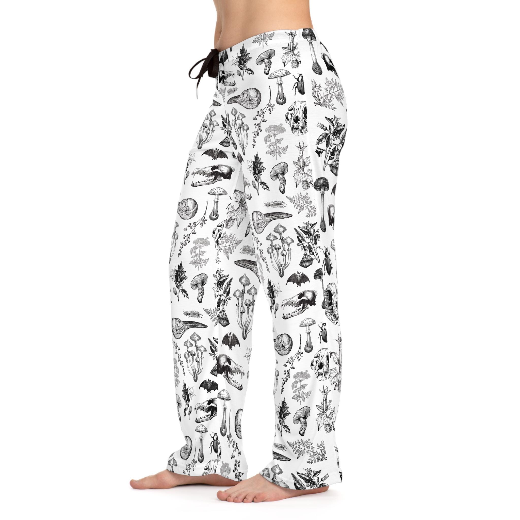 Black and White Goth Cute Aesthetic Pajama Pants - Etsy