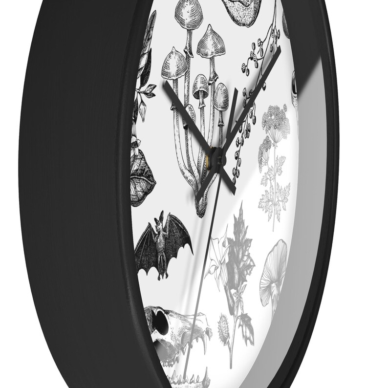 Gothic Plant and Animal Bone Aesthetic Wall Clock, Unique Home Decor ...