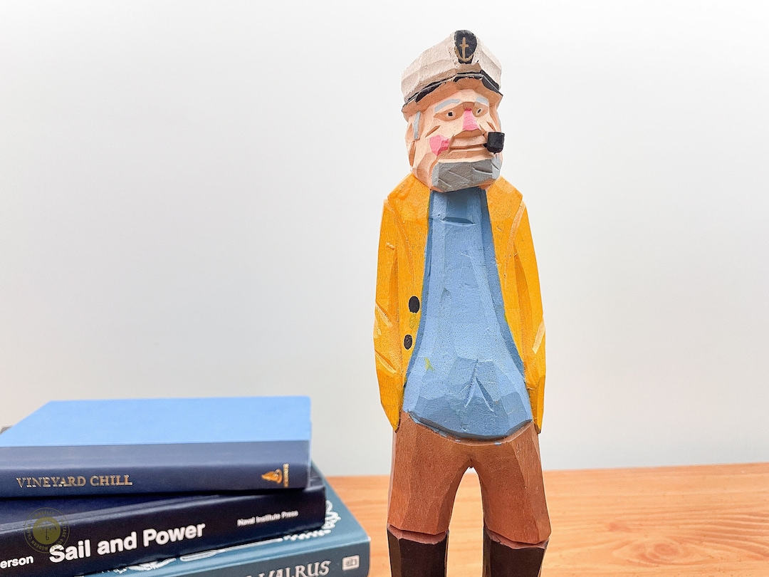 12" Mid-century Nautical Salt Sailor — Rare, Hand-carved, Wood Sea ...