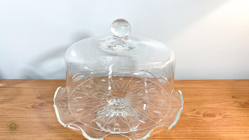 Princess House Cake Stand Pedestal & Dome in Heritage Pattern Vintage ...