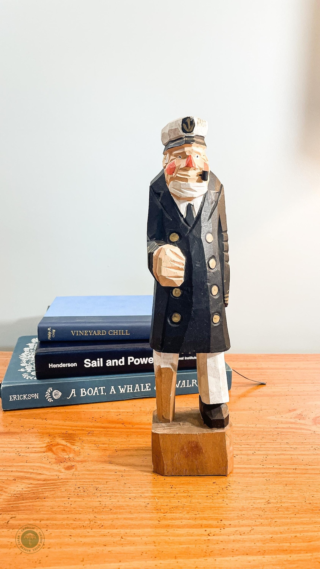 12" Mid-century Nautical Wooden Salt Sailor — Hand-carved, Wood Sea ...