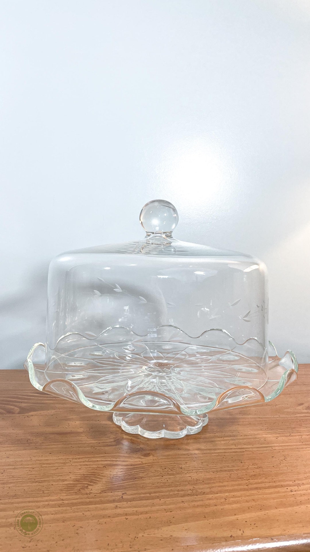 Princess House Cake Stand Pedestal & Dome in Heritage Pattern Vintage ...