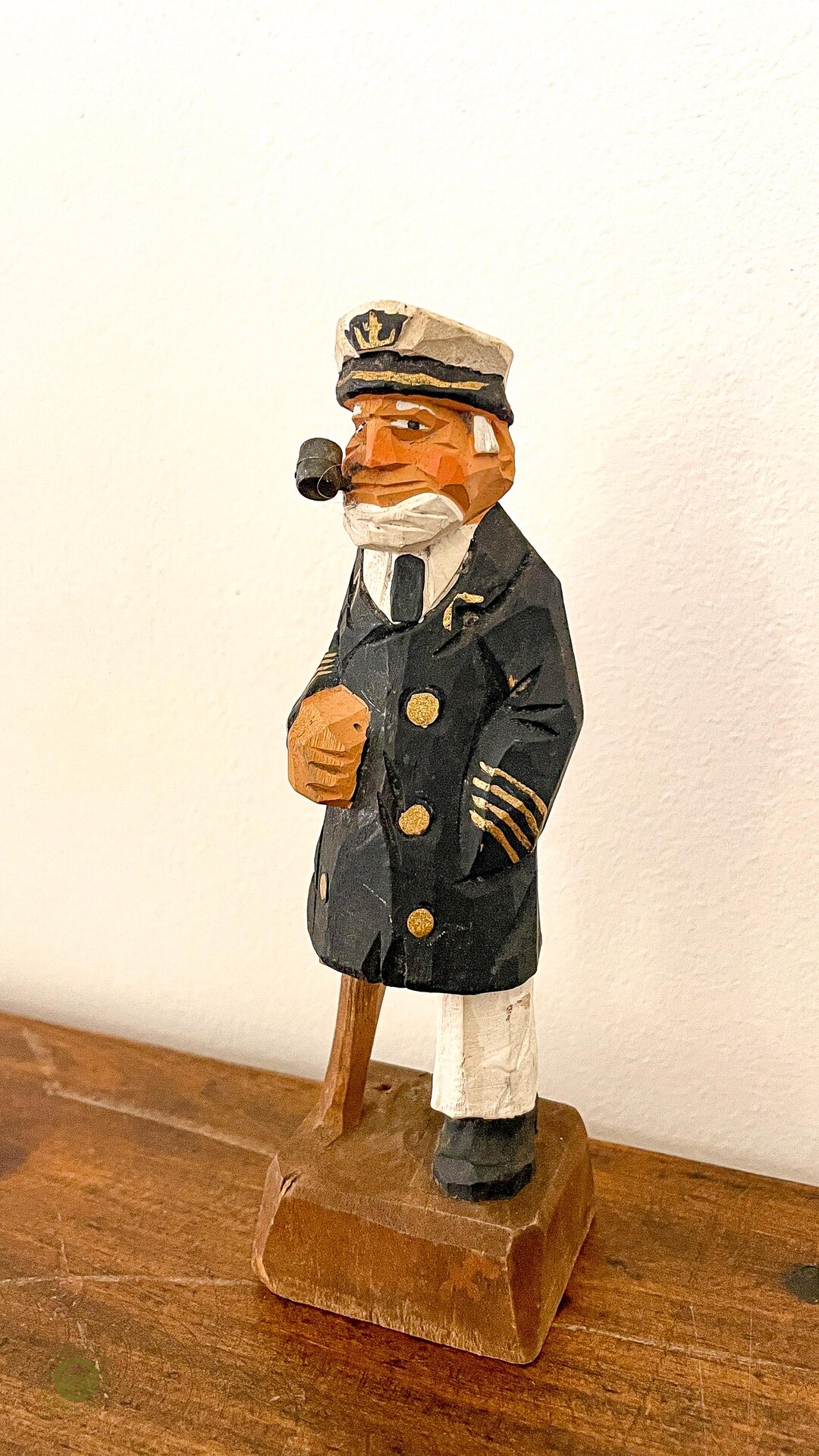 Sea Captain, Vintage Hand-carved, 6" Mid-century Salt Sailor Figurine ...