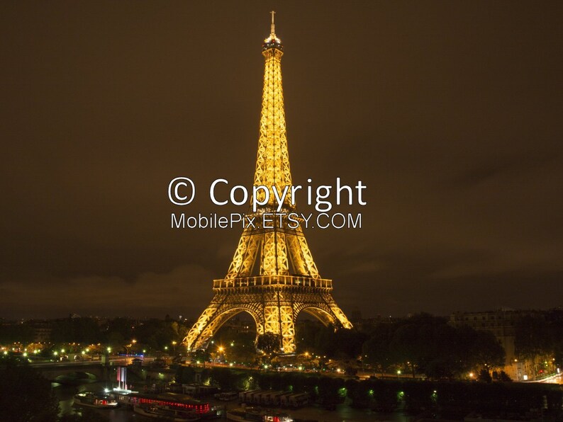 Eiffel Tower at Night 2 Tablet and Mobile Lock Screen - Etsy