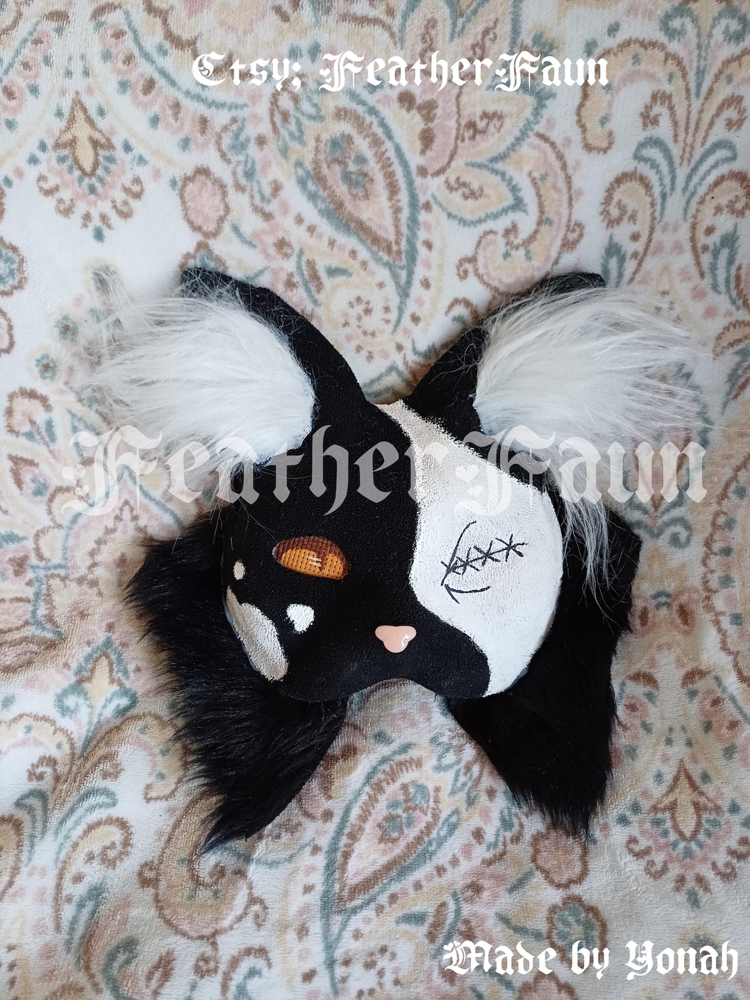 Black and White Cat (feline Therian Mask) - Etsy