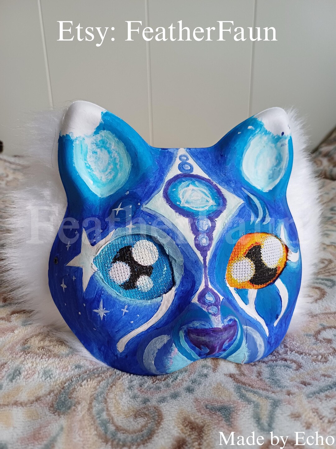 Creative Blue Cat Mask (feline Therian Mask) - Etsy
