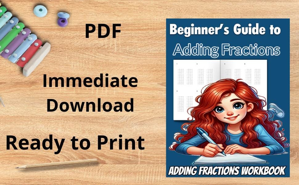 Beginner's Guide to Adding Fractions: Easy Practice Workbook With 20 ...
