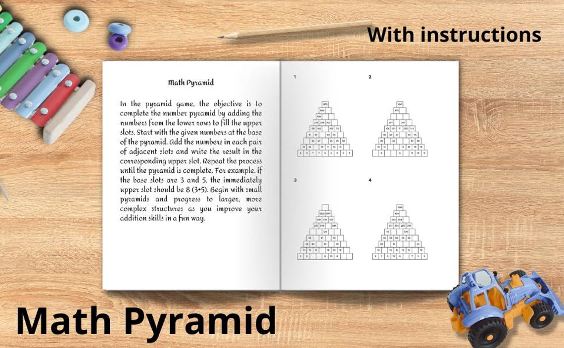Worksheets Math Games: 500 Math Pyramid Bundle Printable Worksheets - Etsy