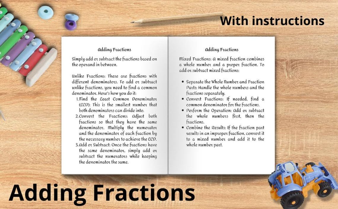 Beginner's Guide to Adding Fractions: Easy Practice Workbook With 20 ...