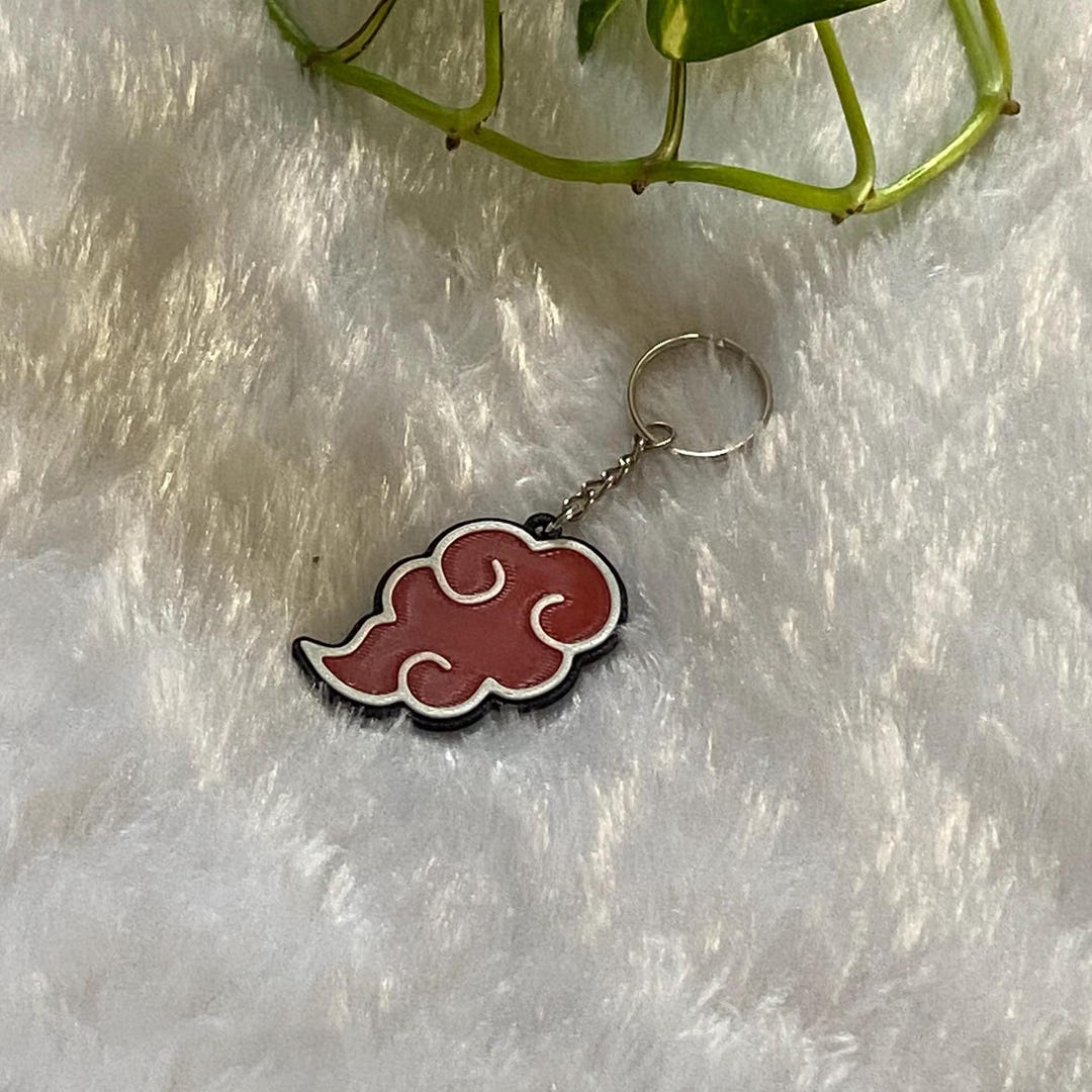Akatsuki Cloud Keychain: Symbol of the Crimson Dawn - Etsy
