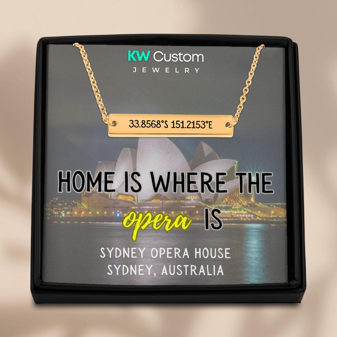 Sydney Opera House Coordinates: Sydney, Australia Engraved Necklace - Etsy