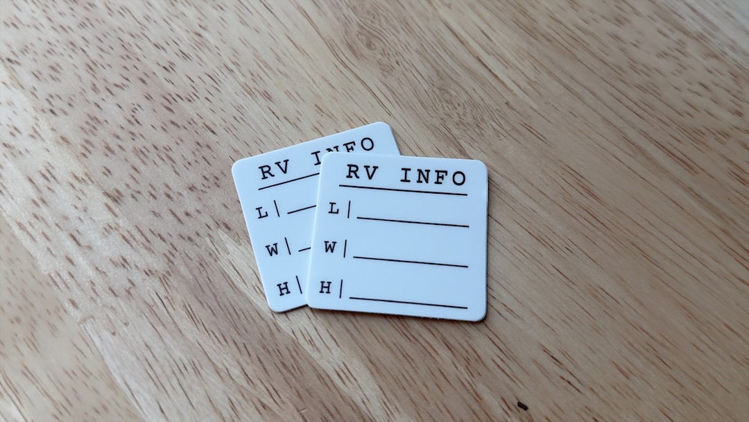 RV Info Stickers: Quick Reference Guide for Camper, Trailer, Motorhome ...