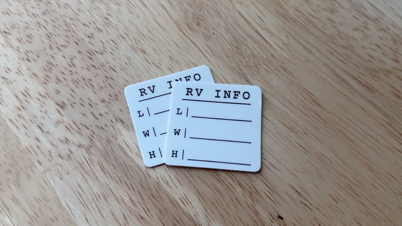 RV Info Stickers: Quick Reference Guide for Camper, Trailer, Motorhome ...