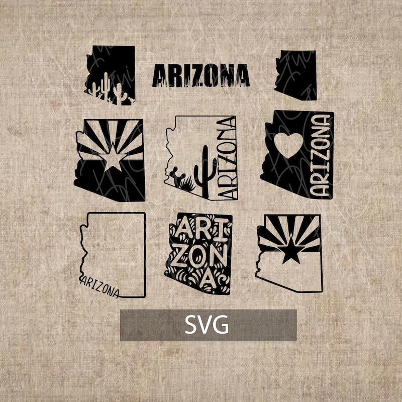 Arizona State Flag Svg - Etsy
