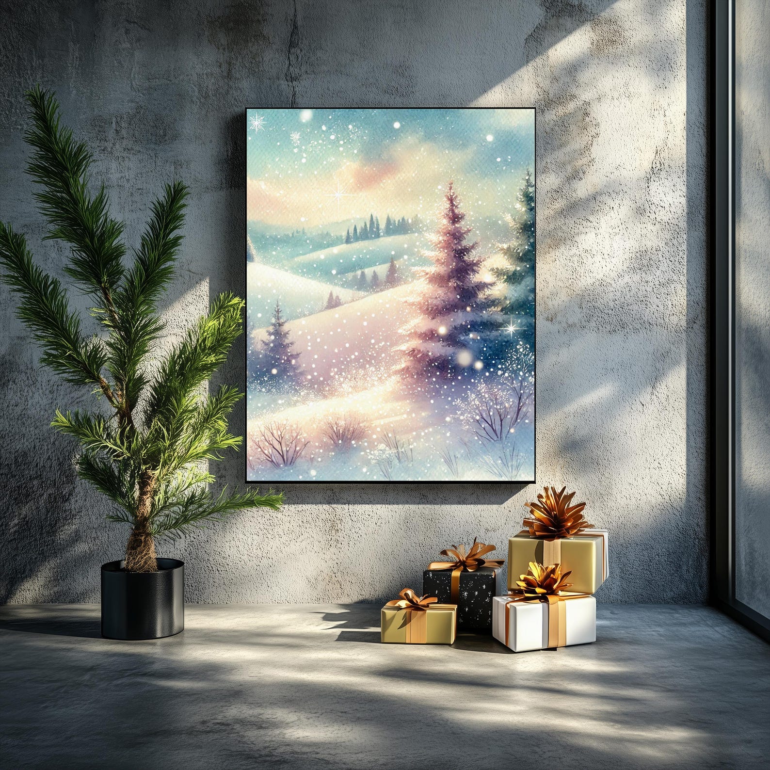 Winter Wonderland Sparkling Snow Digital Download, Wall Art, Seasonal ...