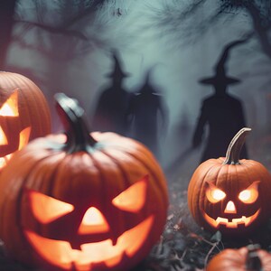 4 Haunted Shadows Halloween Digital Art Bundle, JPEG - Etsy