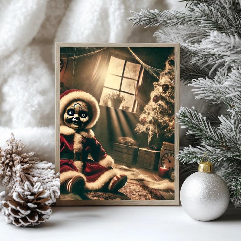 Haunted Christmas Doll Digital Download, Eerie Gothic Santa Doll ...