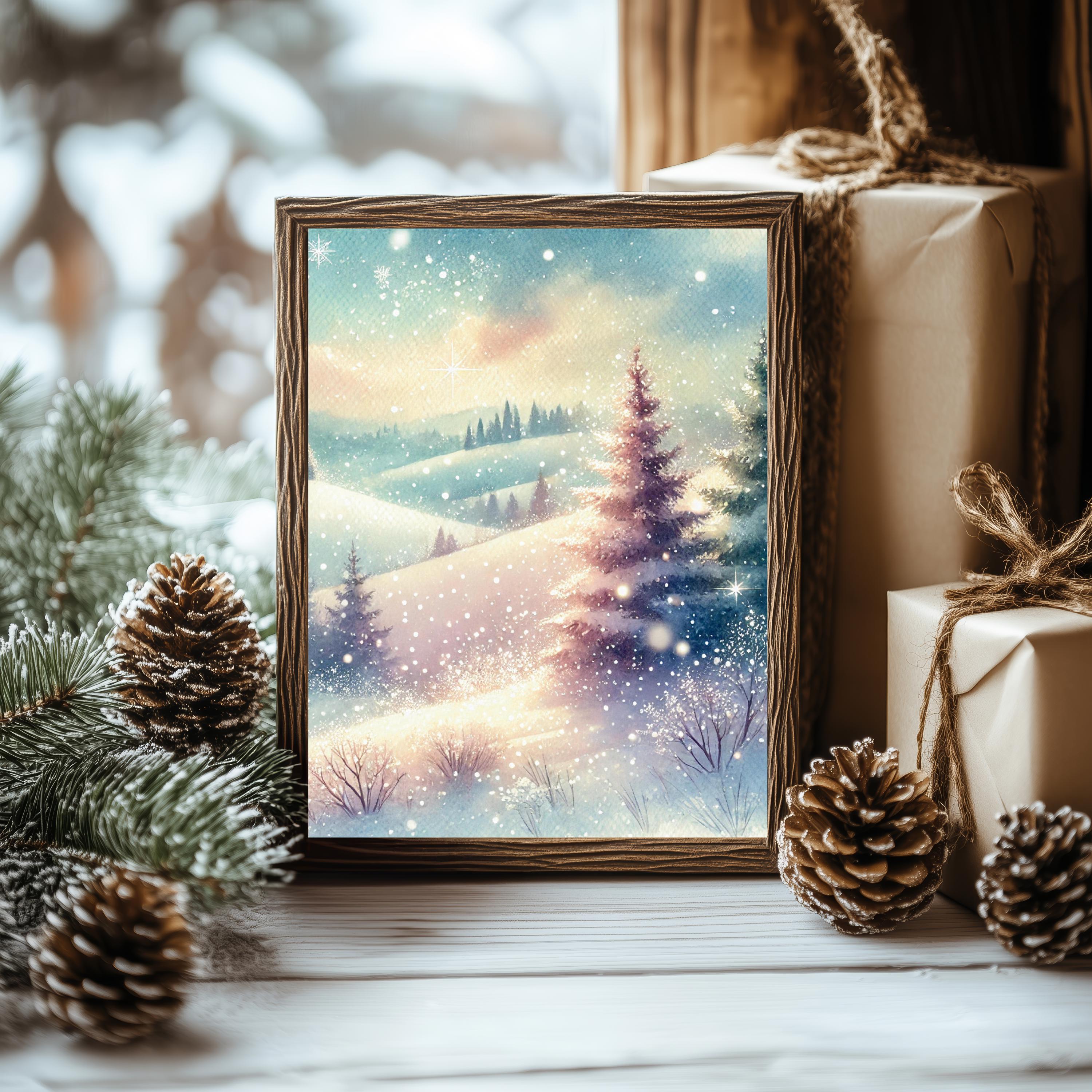 Winter Wonderland Sparkling Snow Digital Download, Wall Art, Seasonal ...