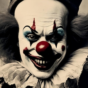 Vintage Horror-themed Clown Digital Art Bundle, Halloween Decor, Spooky ...