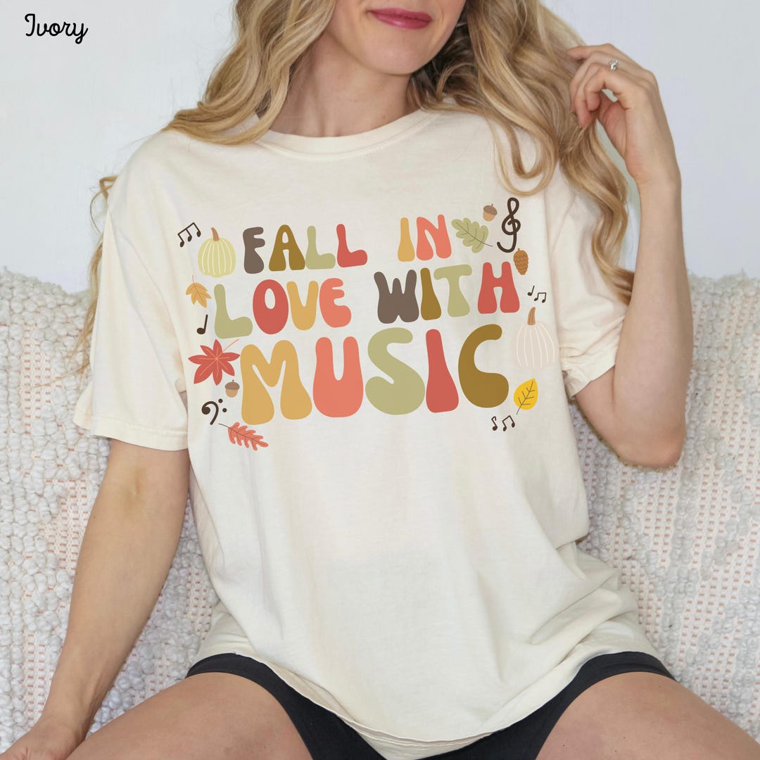 Music Notes Fall T-shirt, Clef Design for Musicians, Unisex Tee Shirt ...
