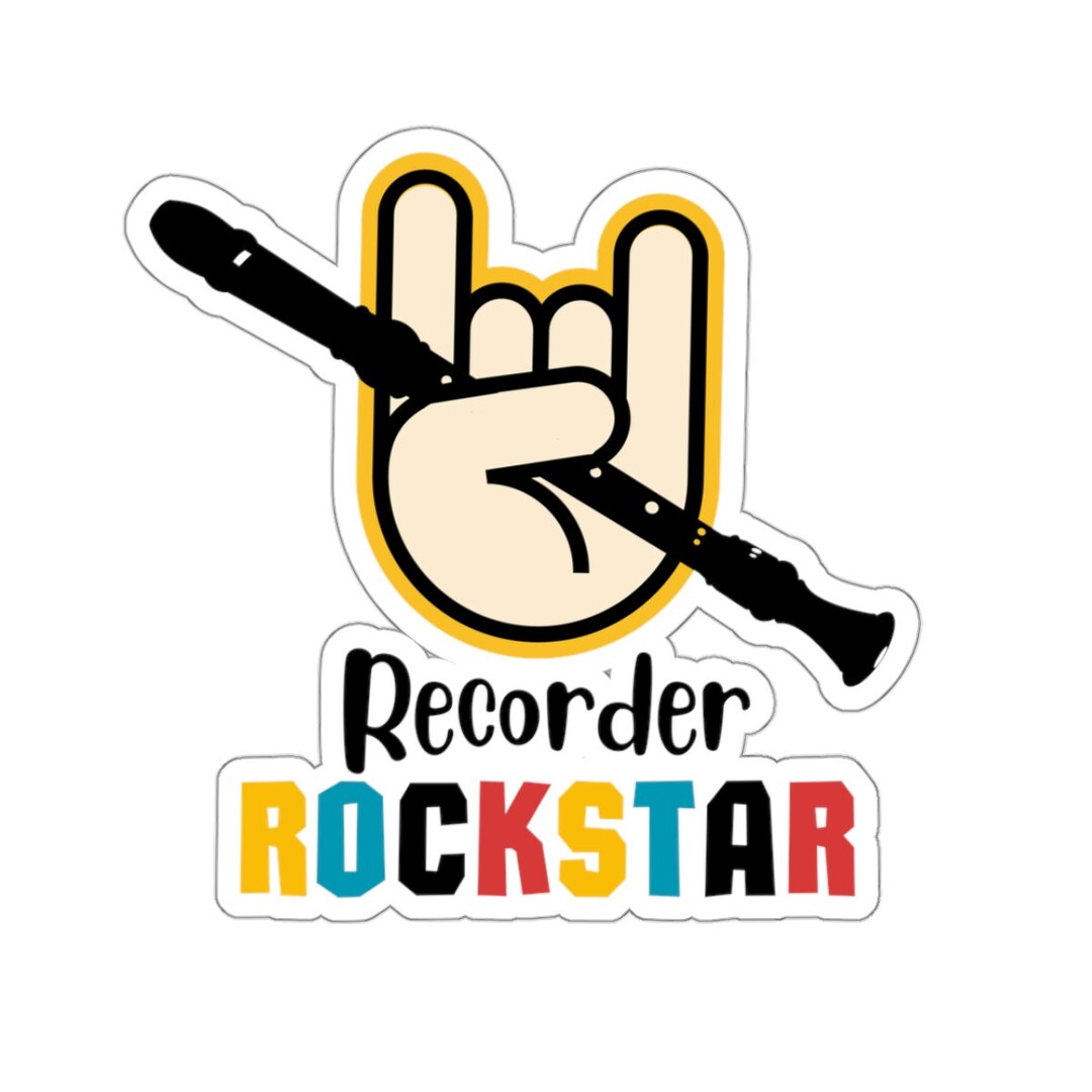 Recorder Rockstar Music Teacher Kiss-cut Stickers, Music Teacher Gifts ...