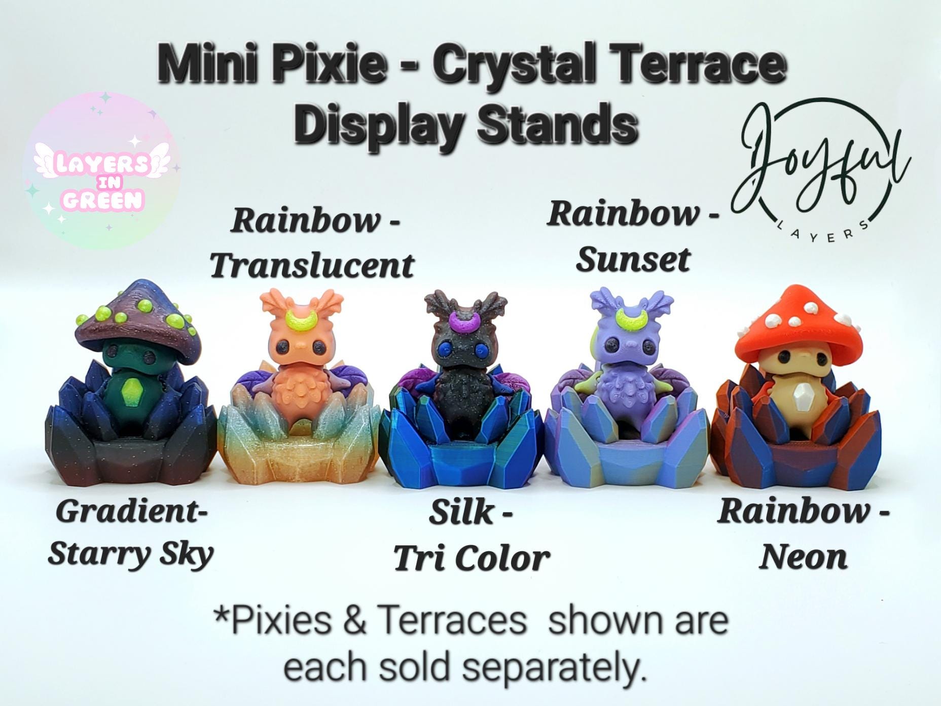 3D Printed Mini Crystal Terrace Stands - for Mini Pixies. - Etsy