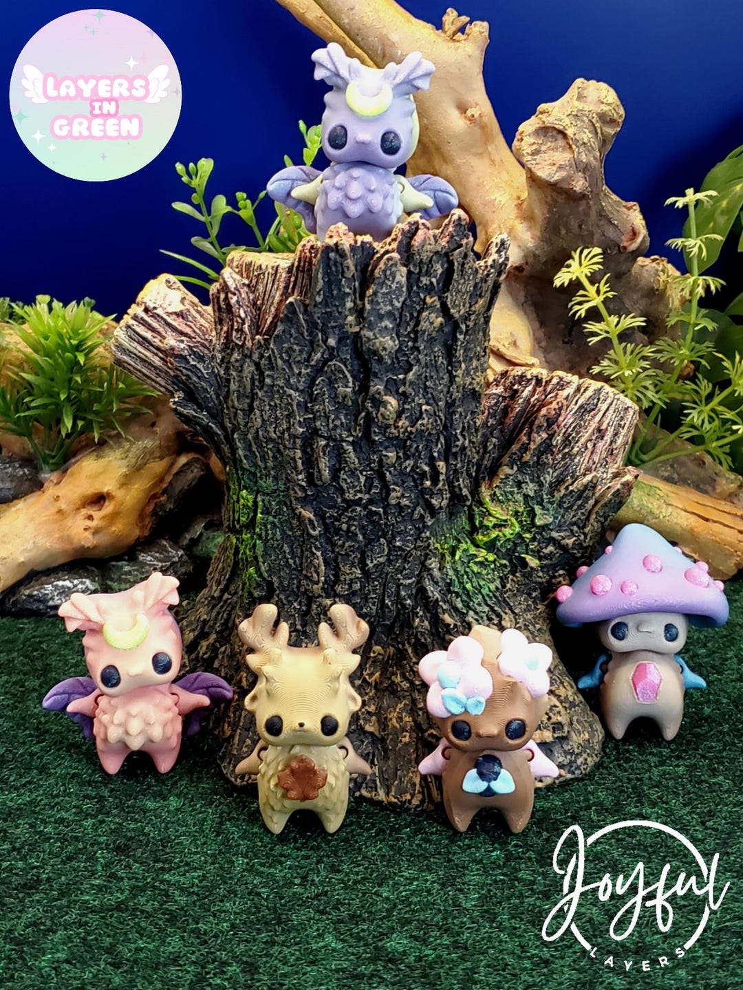 3D Printed Articulated Mini Forest Pixies - Fidget Friends, Decor. - Etsy