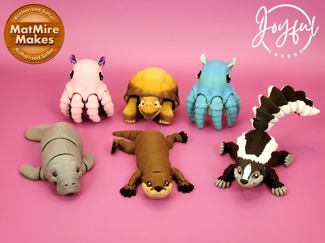 3D Printed Small Articulated Animals, Fidget Friend, Room Decor - Etsy