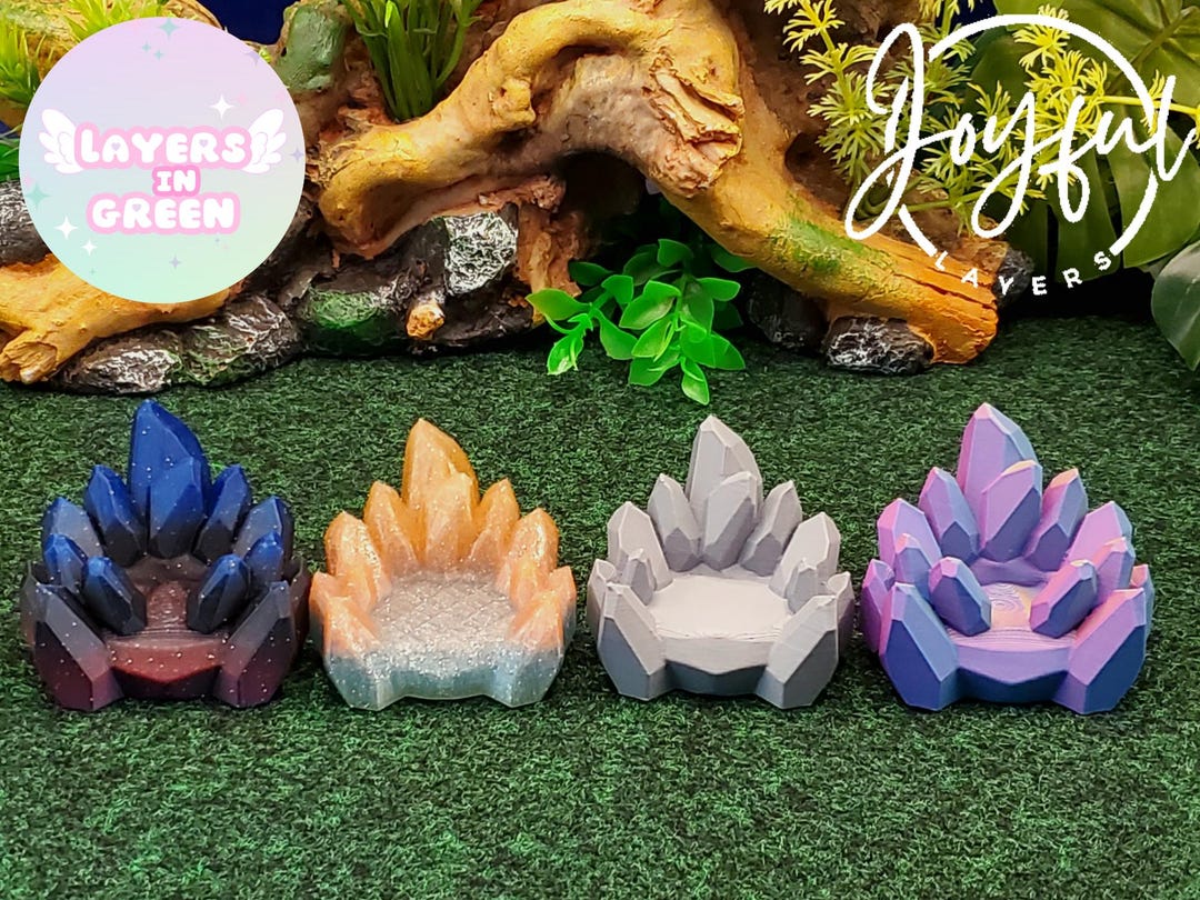 3D Printed Mini Crystal Terrace Stands for Pixies or Fidget Friends ...