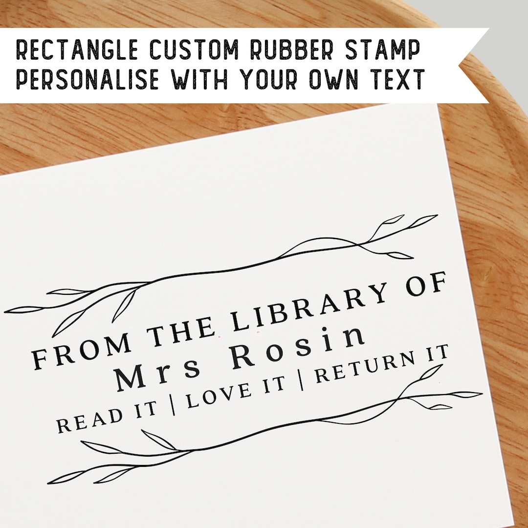 Custom Rubber Stamp | Library | Personalised Teacher | This Book ...