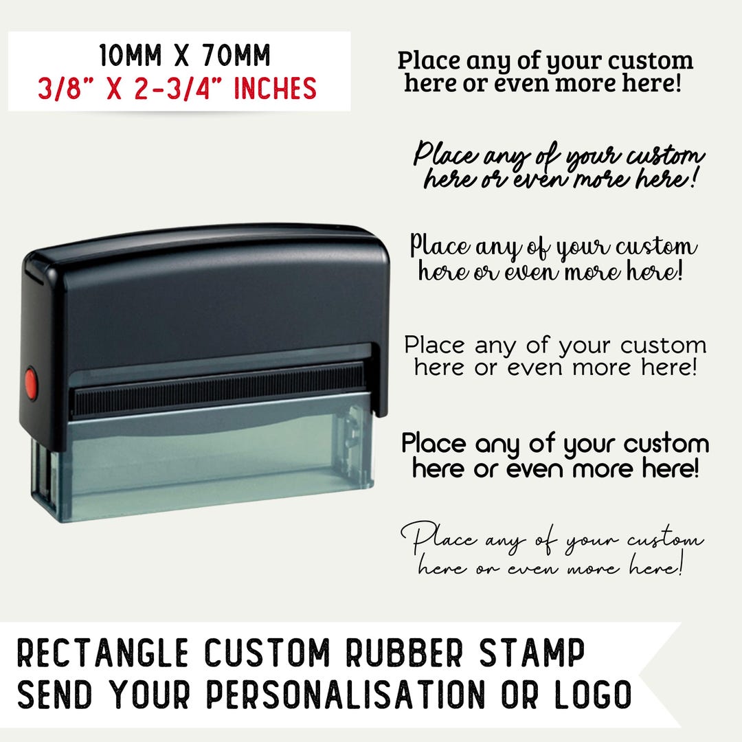 Custom Rubber Stamp | Handmade By| Add Your Logo | Self Inking | Add ...