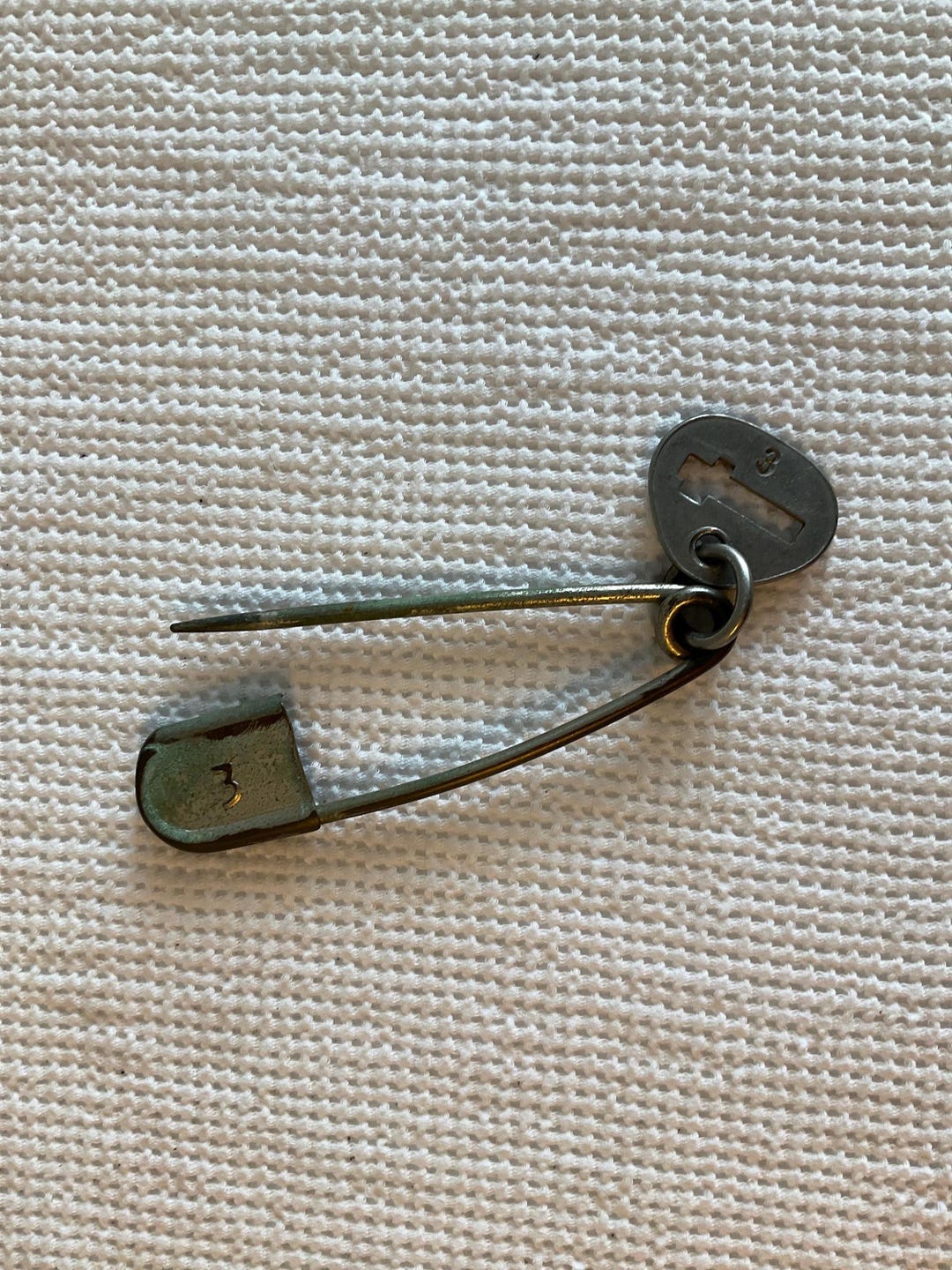 Vintage Large Military, Laundry, Industrial Safety PIN Number 3 With ...