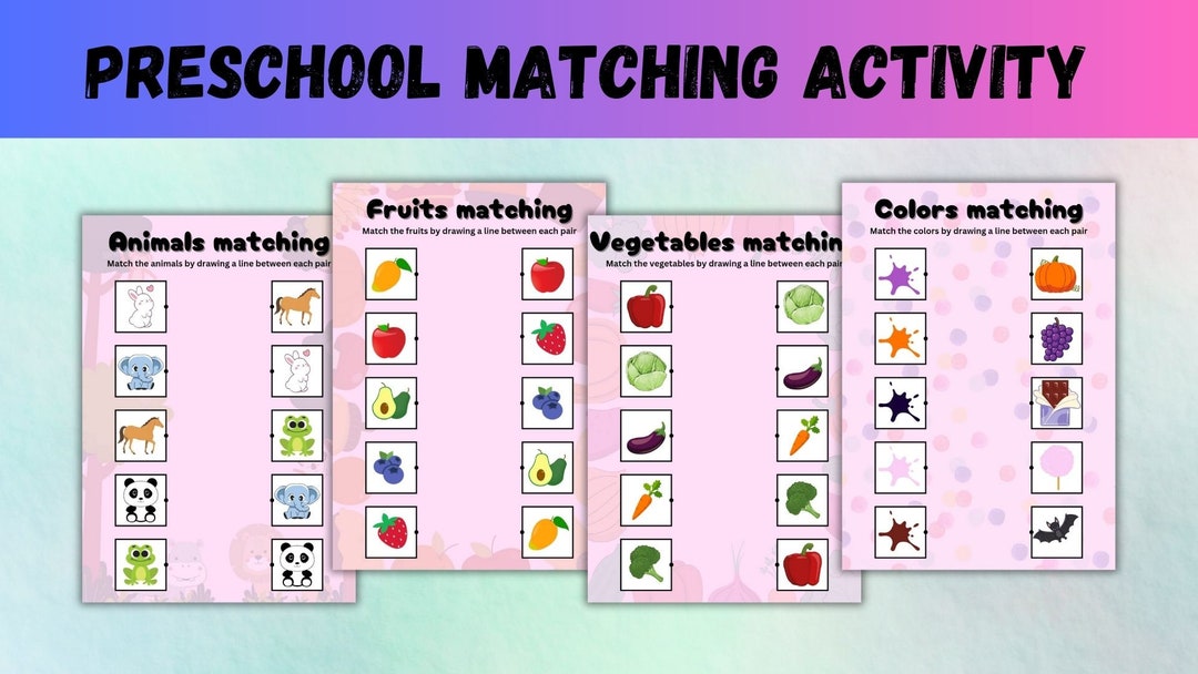 Printable Preschool Matching Activity Fun and Educational Learning ...