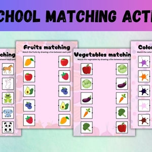 Printable Preschool Matching Activity Fun and Educational Learning ...