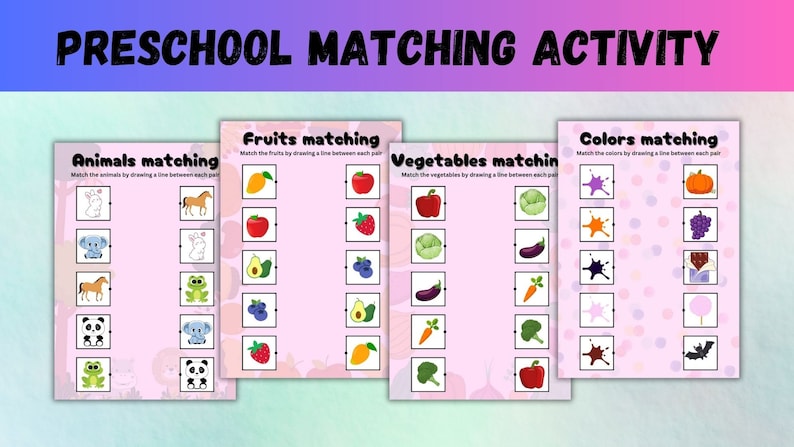 Printable Preschool Matching Activity Fun and Educational Learning ...