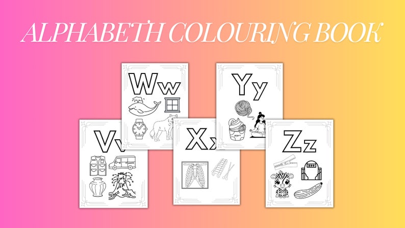 Printable Kids' ABC Coloring Adventure Digital Book Fun and Educational ...