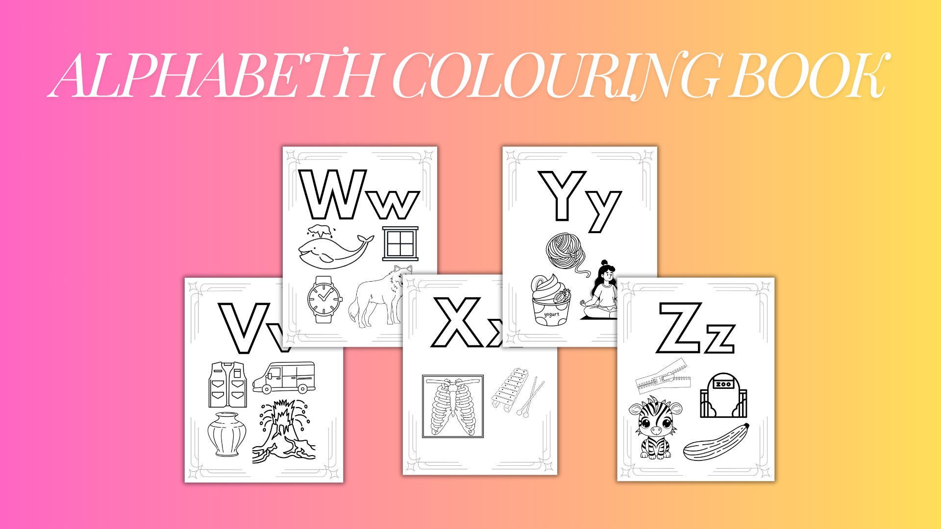 Printable Kids' ABC Coloring Adventure Digital Book Fun and Educational ...