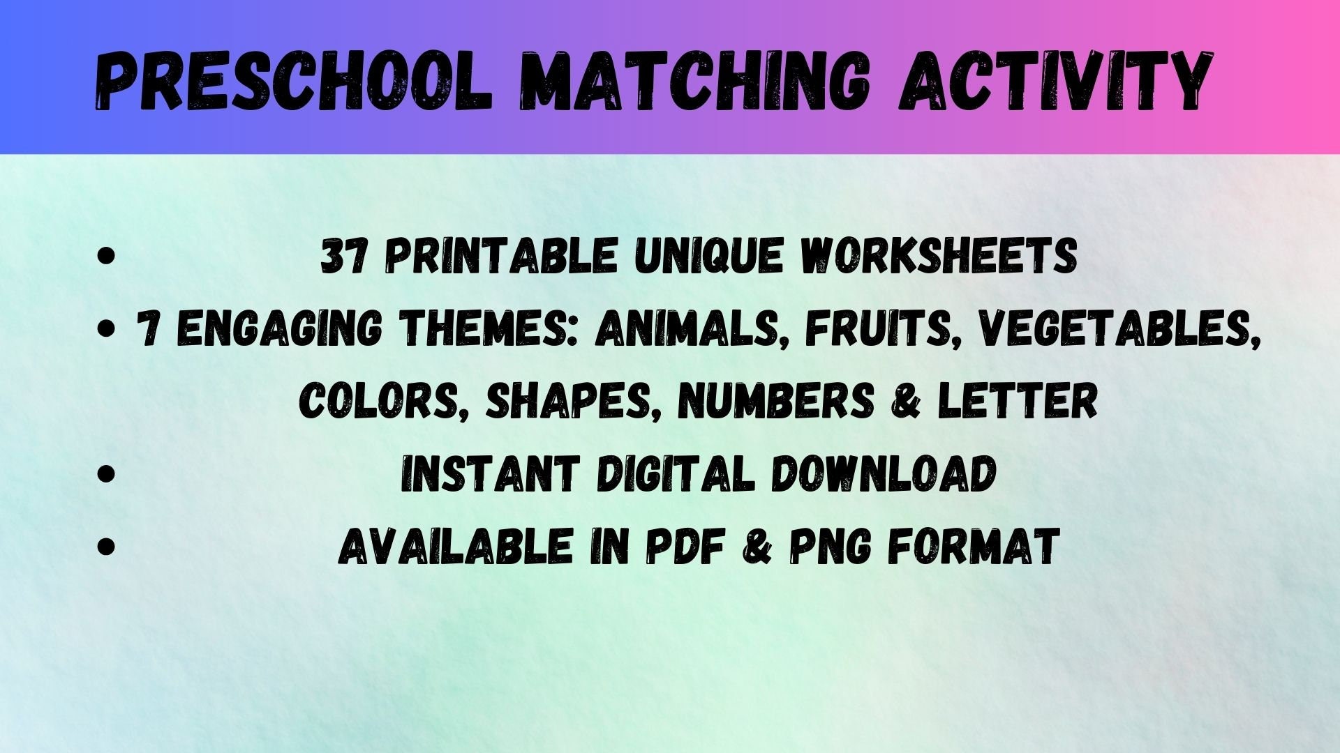 Printable Preschool Matching Activity Fun and Educational Learning ...