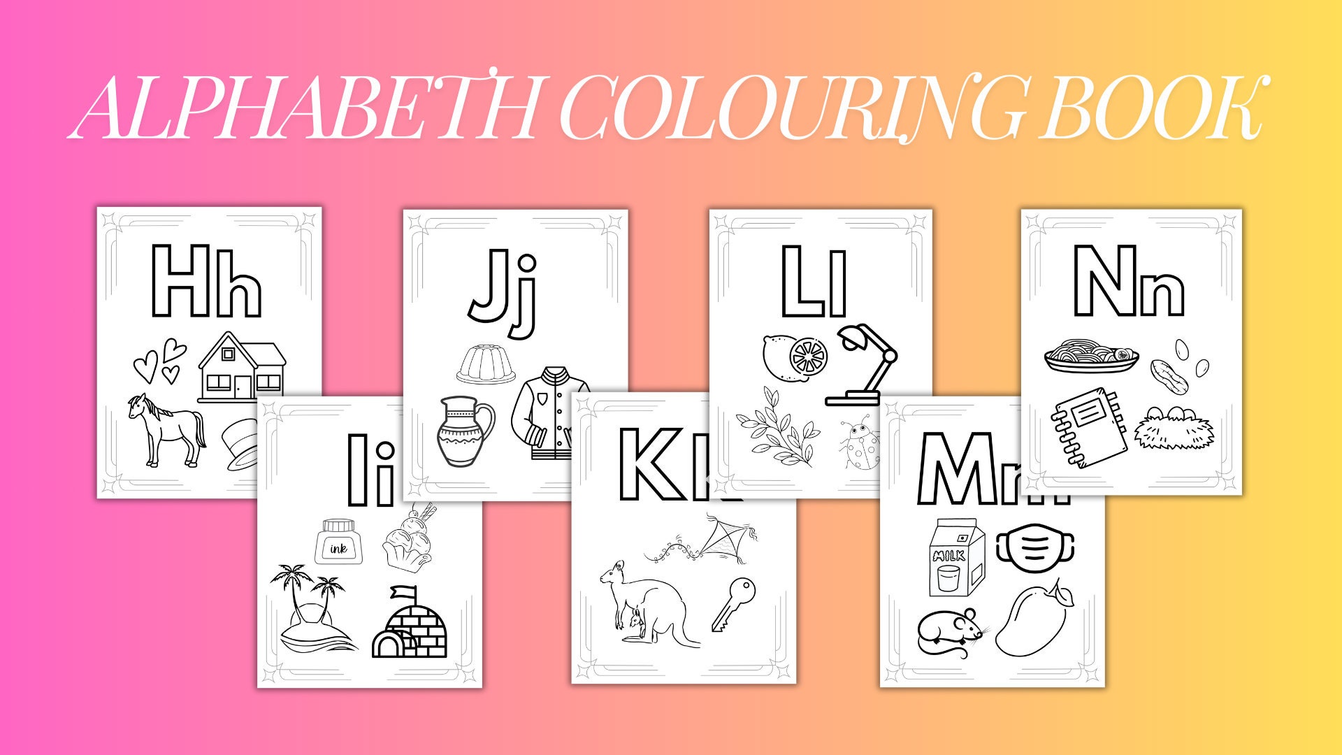 Printable Kids' ABC Coloring Adventure Digital Book Fun and Educational ...