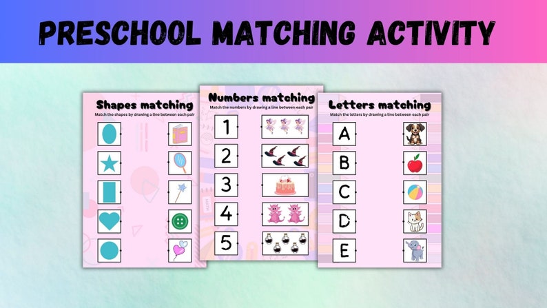 Printable Preschool Matching Activity Fun and Educational Learning ...