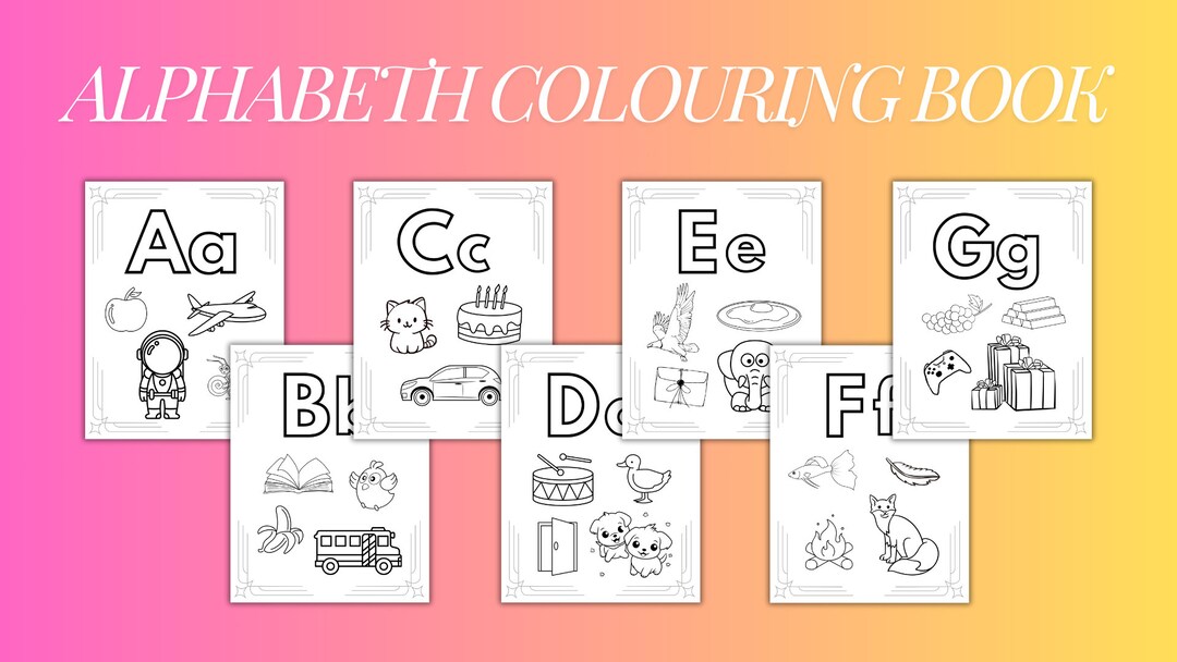 Printable Kids' ABC Coloring Adventure Digital Book Fun and Educational ...