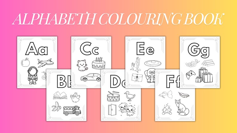Printable Kids' ABC Coloring Adventure Digital Book Fun and Educational ...