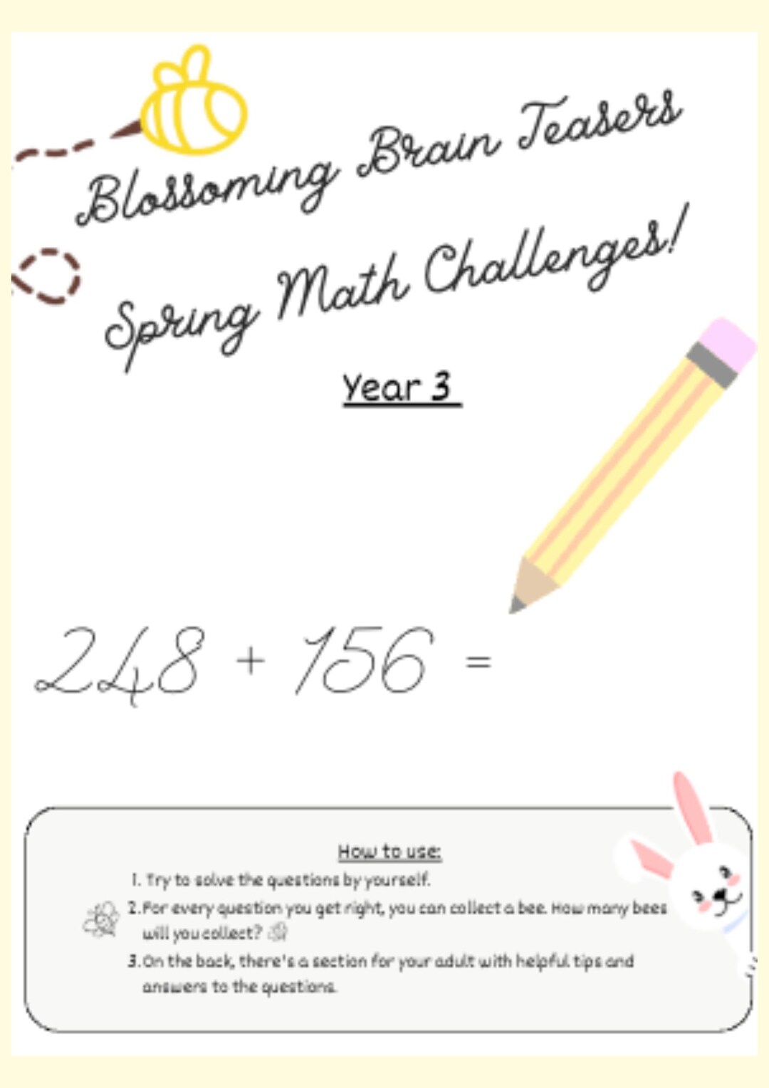 Year 3 Easter Maths Activity Booklet - Etsy
